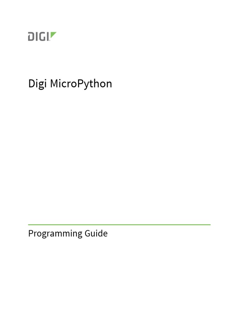 Digi Micropython Programming Guide Pdf Control Flow Parameter Computer Programming