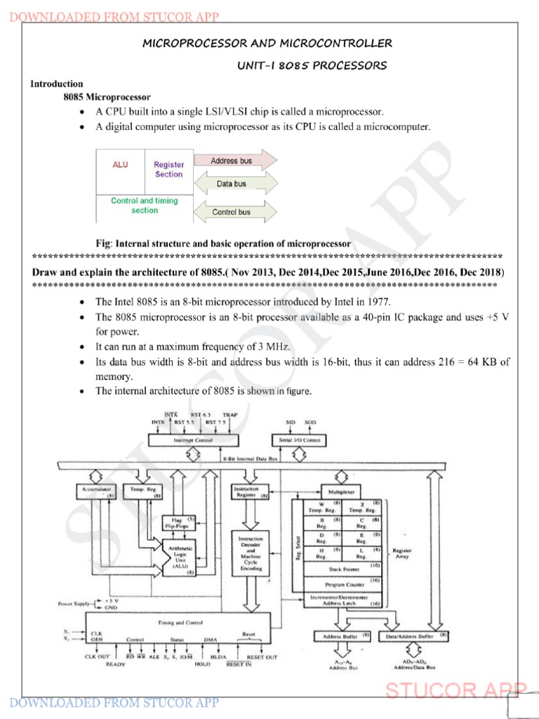 An Analysis Of The Architecture And Components Of The 8085 Microprocessor Pdf Input Output