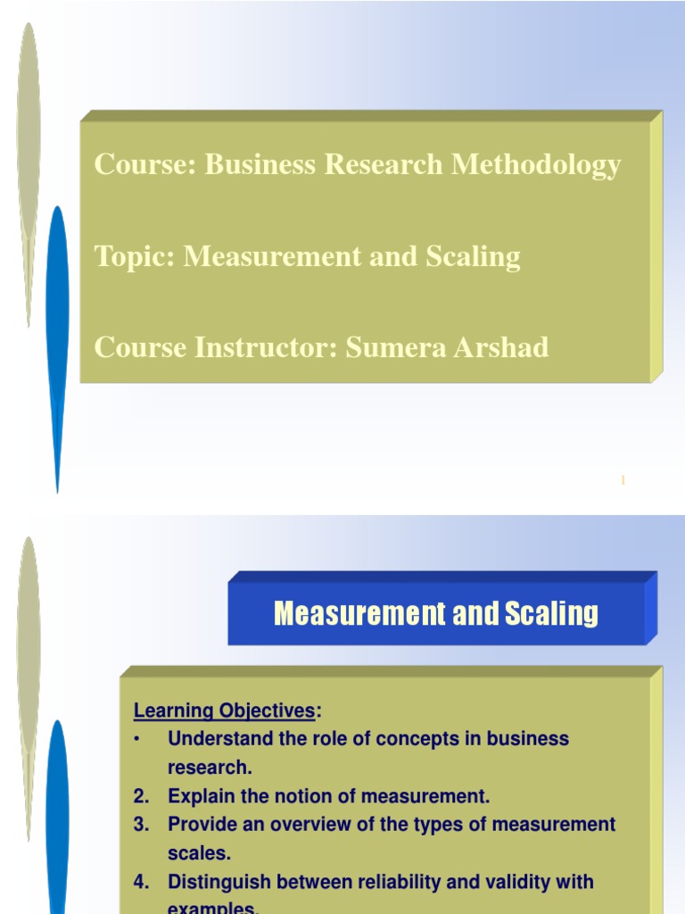 BRM-Measurement and Scaling | PDF | Level Of Measurement | Validity (Statistics)