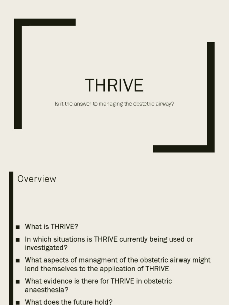 THRIVE: Evaluating the Potential for Transnasal Humidified Rapid ...