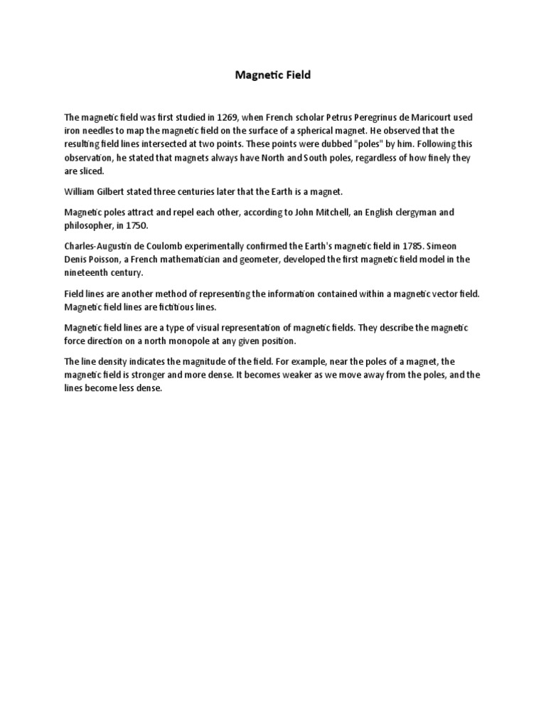Magnetic Field Summary | PDF