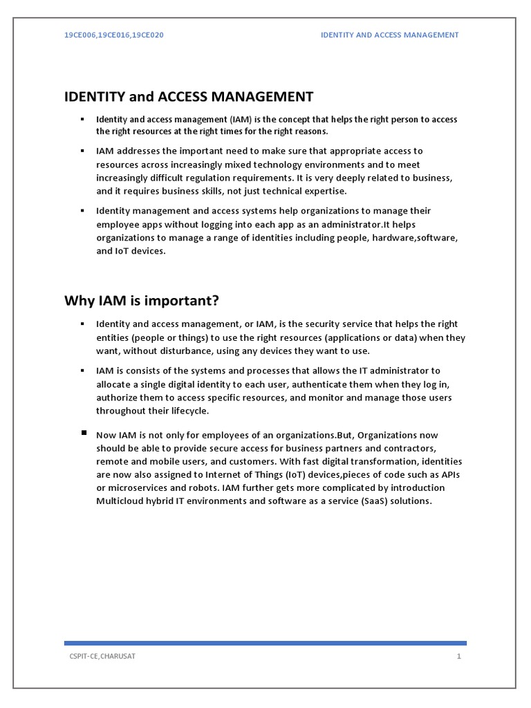 Identity and Access Management | PDF | Password | Authentication