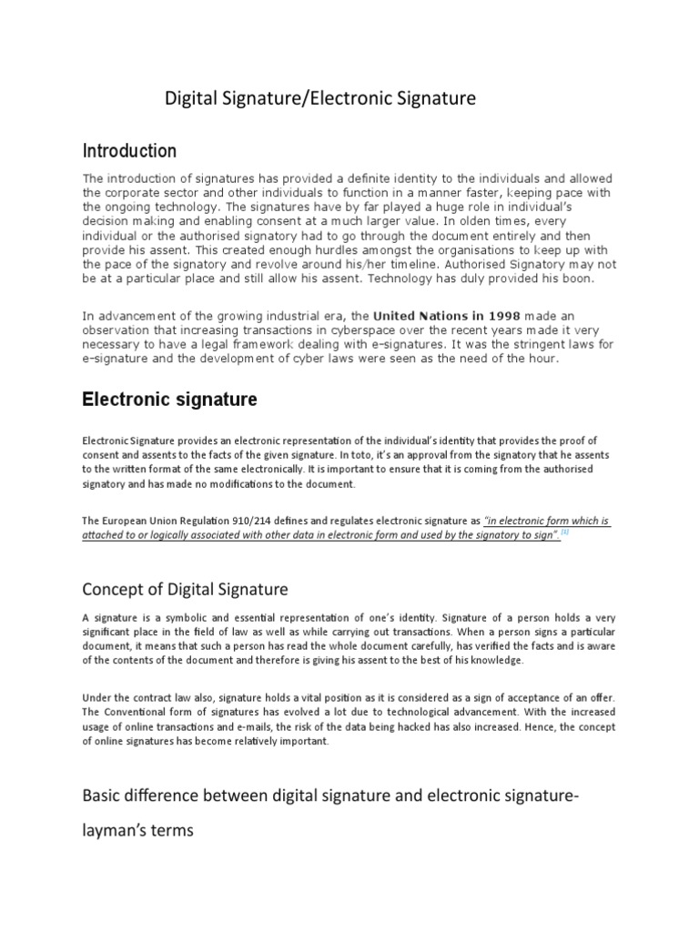 Digital Signature/Electronic Signature | PDF | Public Key Cryptography | Key (Cryptography)
