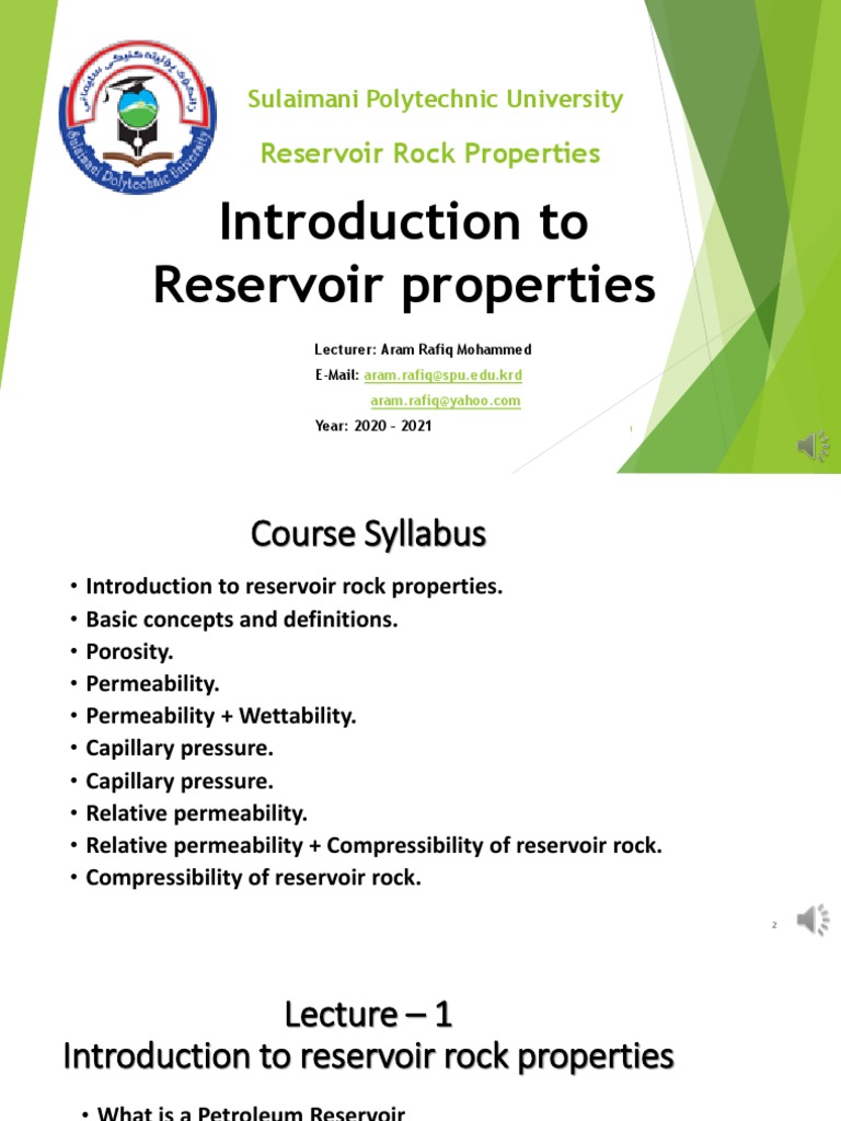 Understanding Reservoir Rock Properties | PDF | Petroleum Reservoir ...