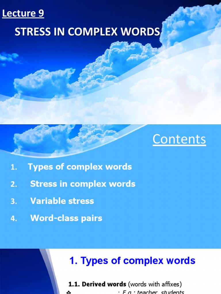 A Detailed Analysis of Stress Patterns in Complex Words | PDF | Stress ...