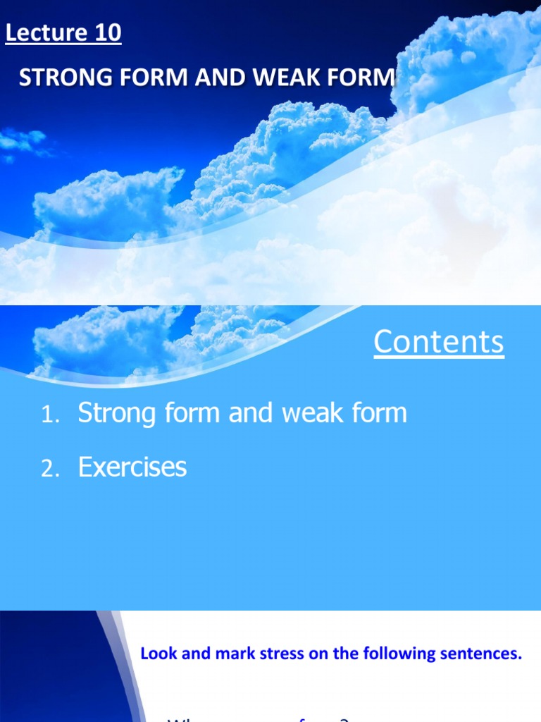Strong and Weak Forms in English | PDF