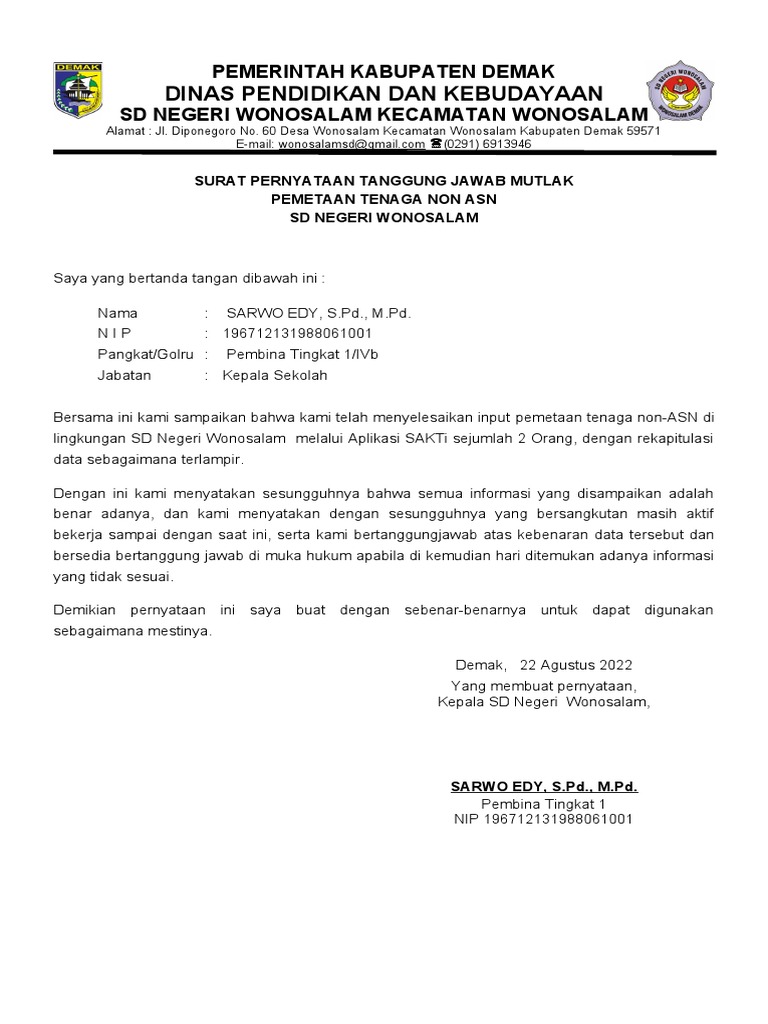 Contoh SPTJM Guru | PDF