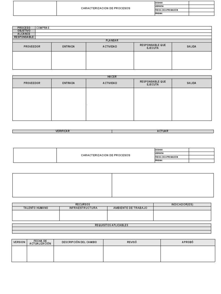 Esquema Caracterizacion de Procesos. | PDF