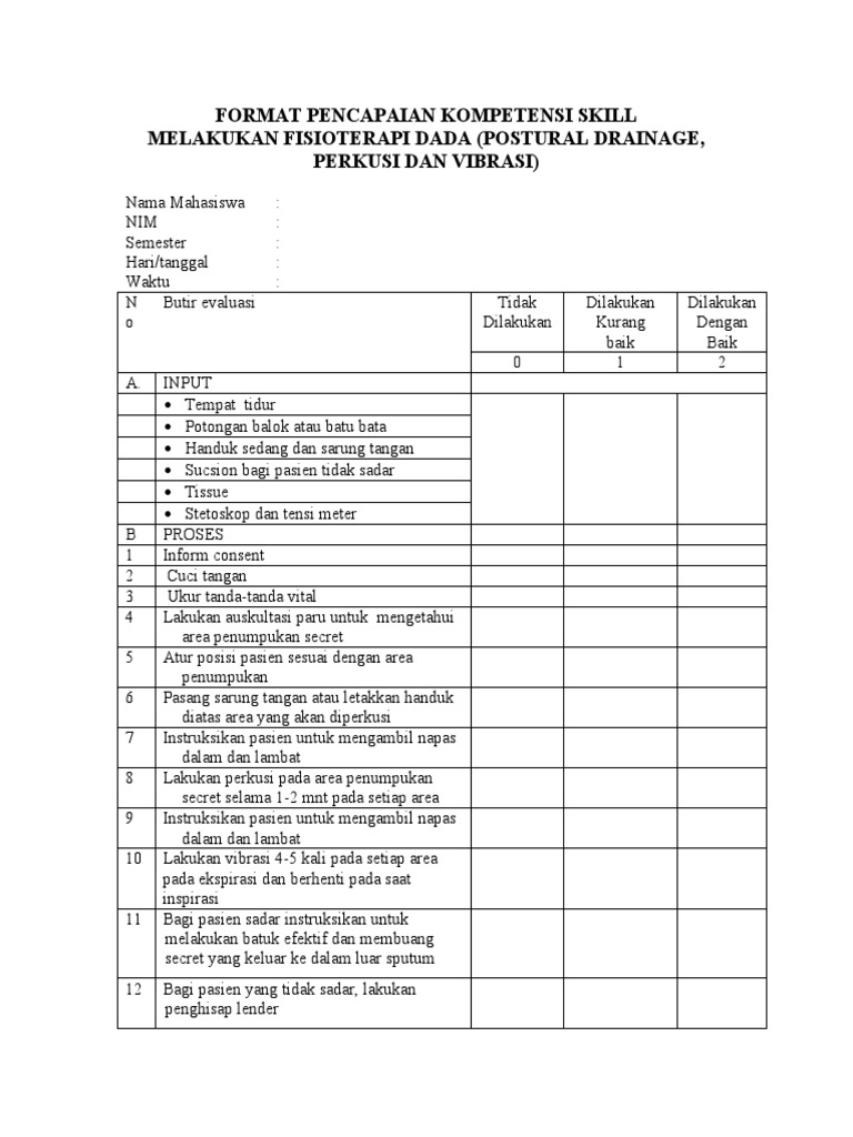 FORM Fisioterapi Dada | PDF