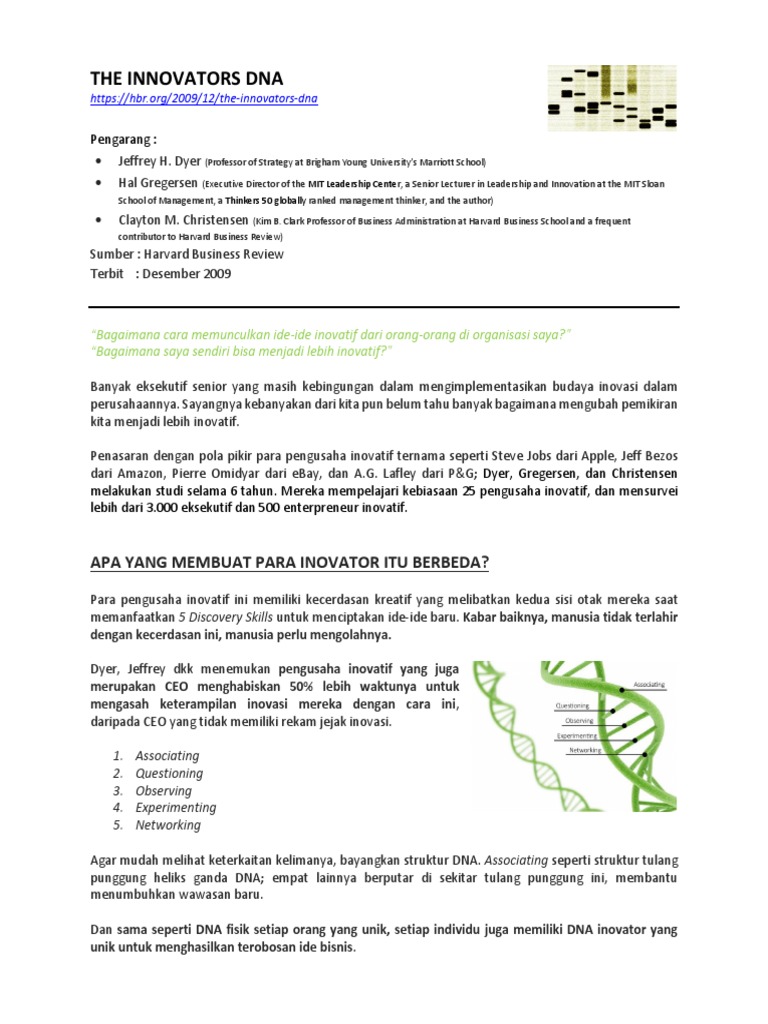 DNA Inovator: Keterampilan Kreatif | PDF