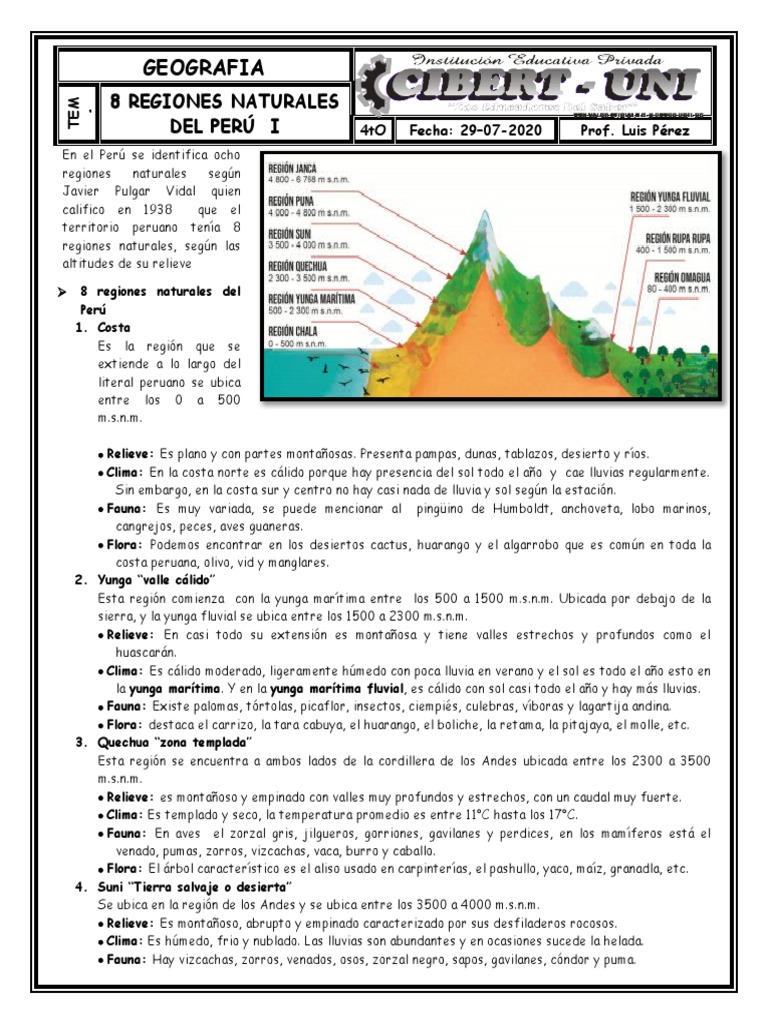 14 8 Regiones Naturales Del Peru | PDF