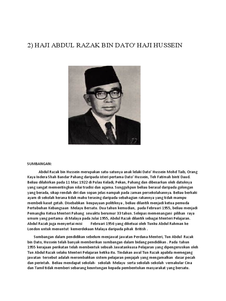 Haji Abdul Razak Bin Dato' Haji Hussein | PDF Haji Abdul Razak Bin Dato' Haji Hussein | PDF