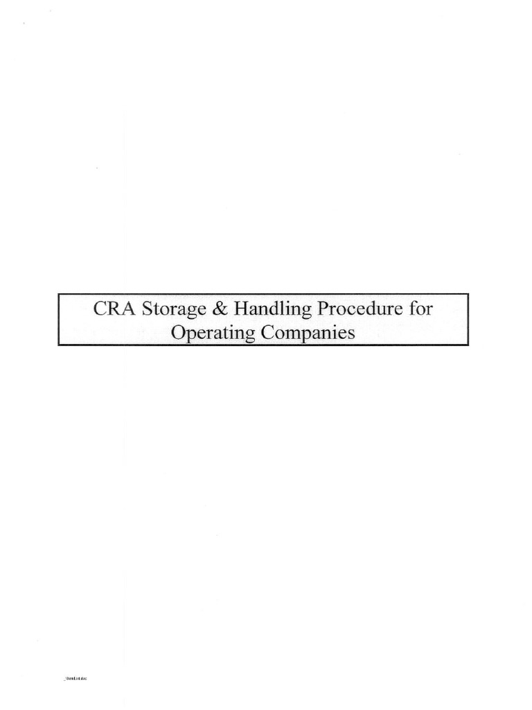 CRA Handling Procedures | PDF