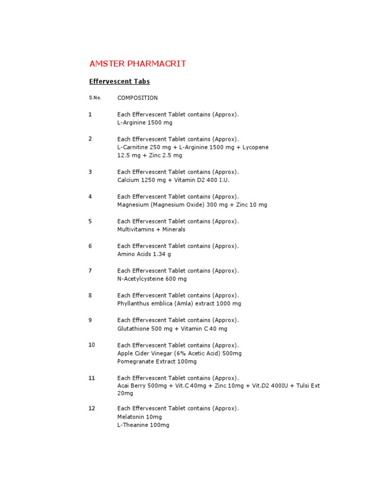 Effervescent Tablets - Contract Manufacturing | PDF | Fruit | Magnesium