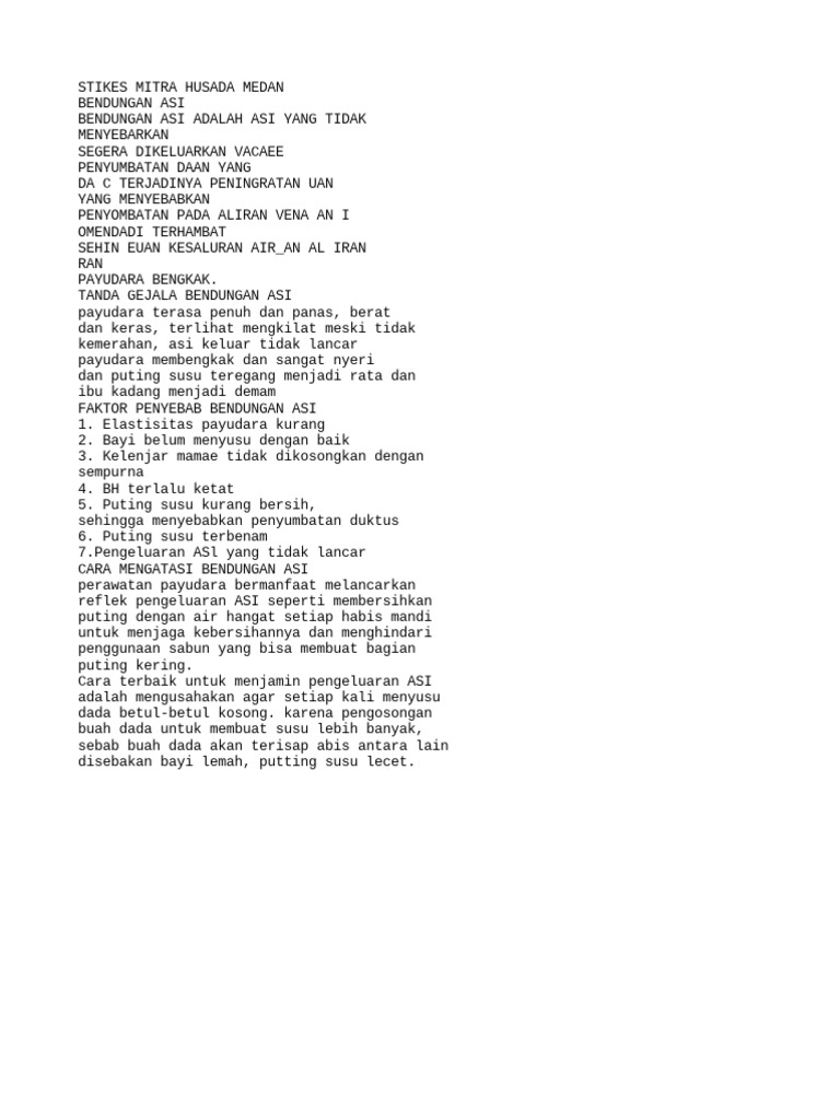 Gejala dan Penanganan Bendungan ASI | PDF | Kesehatan Holistik