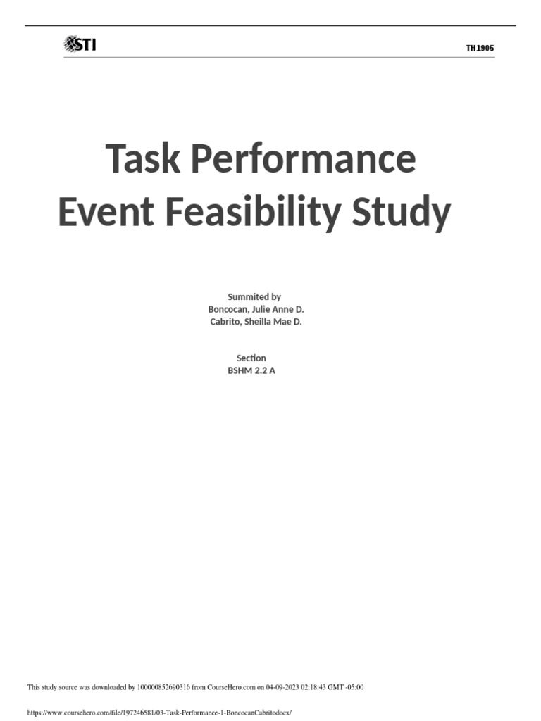 03 Task Performance 1docx | PDF | Marketing | Pricing