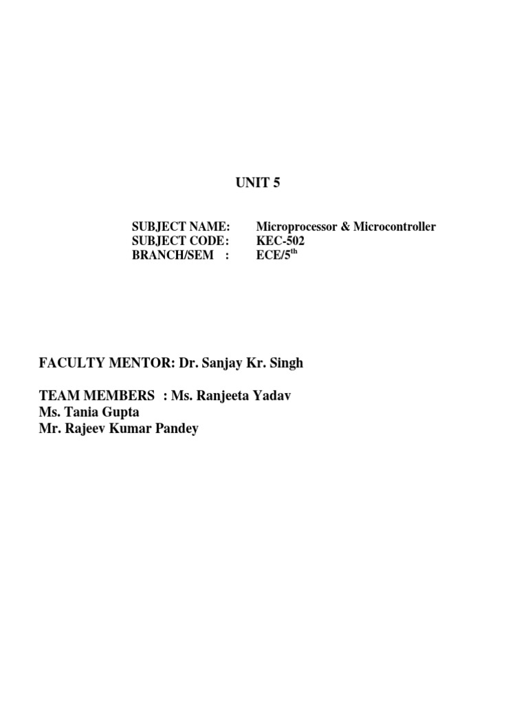 UNIT 5 MP&MC (Final) | PDF | Assembly Language | Programming