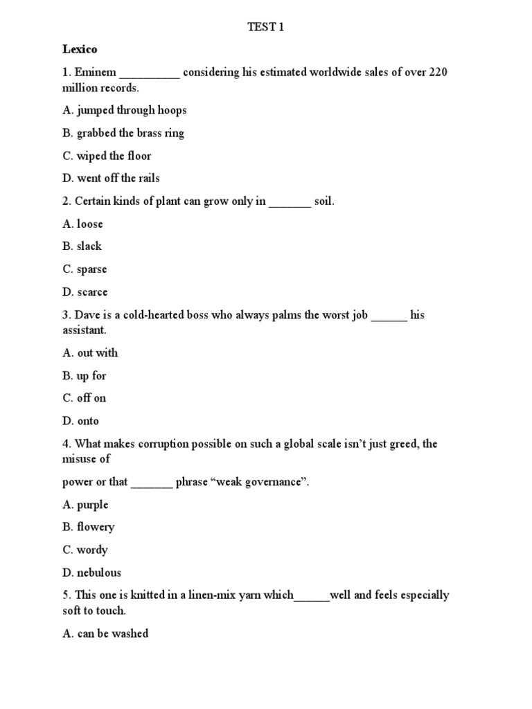 English Vocabulary and Word Form Quiz | PDF