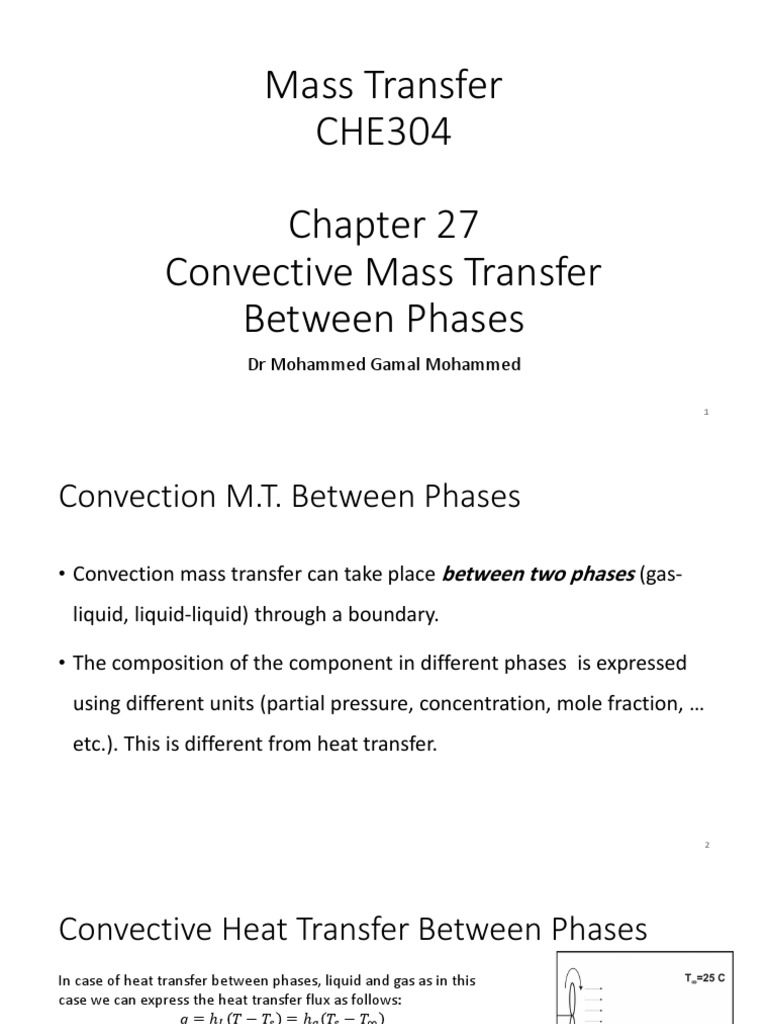 Mass Transfer Slides - CHE304 - Chapter 27 | PDF | Adsorption | Phase ...