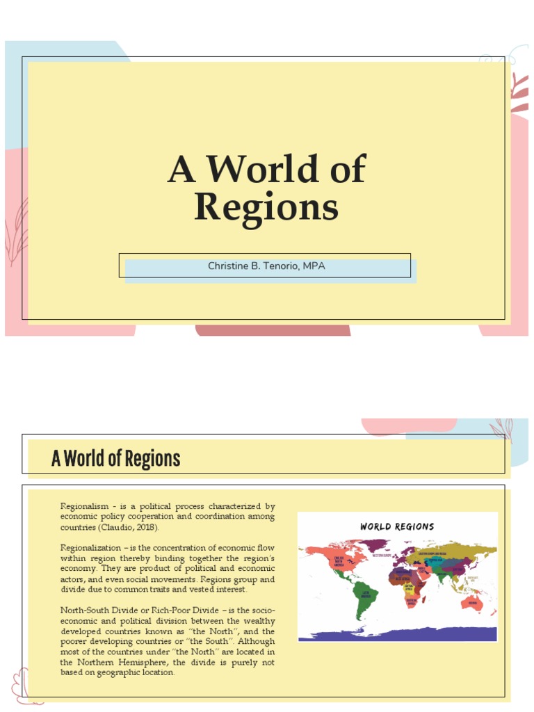 A World of Regions: Christine B. Tenorio, MPA | PDF | Globalization | Asia
