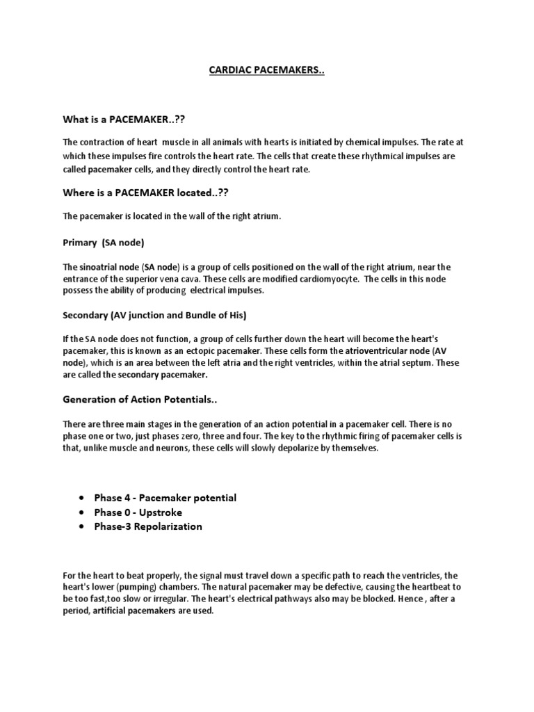Cardiac Pacemakers | PDF | Artificial Cardiac Pacemaker | Atrium (Heart)