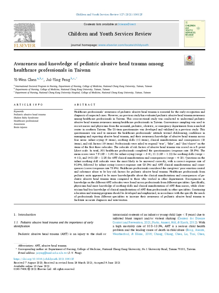 Children and Youth Services Review: Yi-Wen Chen, Jui-Ying Feng | PDF ...