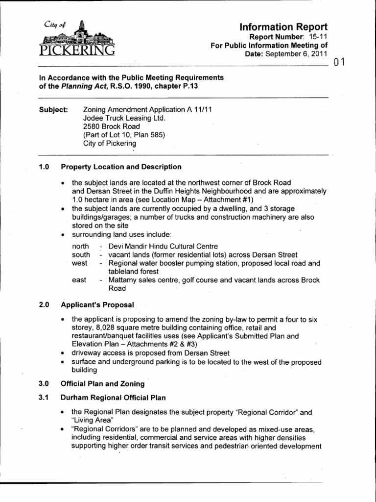 Pickering Zoning Amendment Proposal | PDF | Zoning | Land Lot