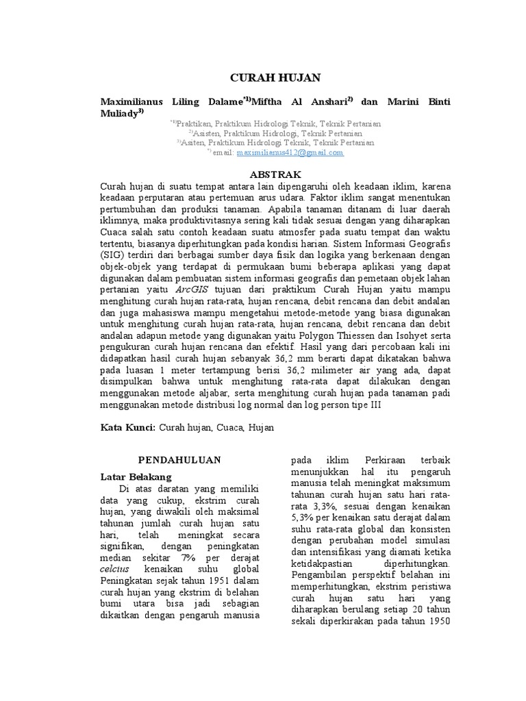 Jurnal 3 Curah Hujan | PDF