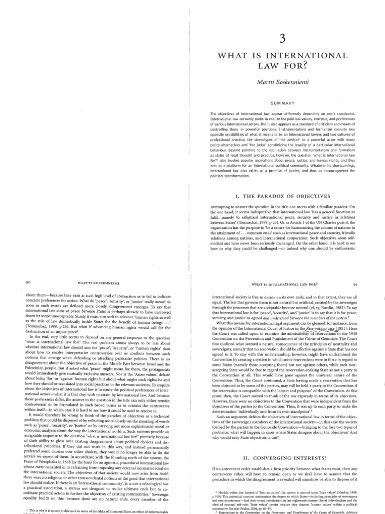 3 What Is International Law For | PDF | International Law | Human Rights