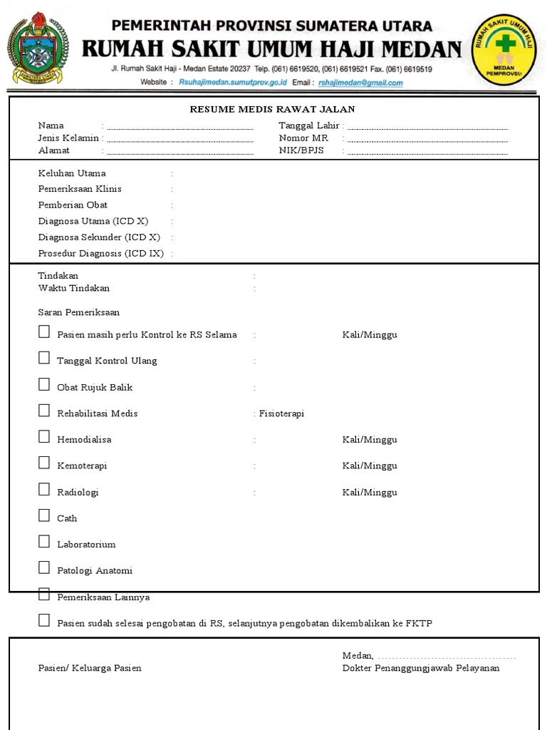 Resume Medis Rawat Jalan Pasien | PDF