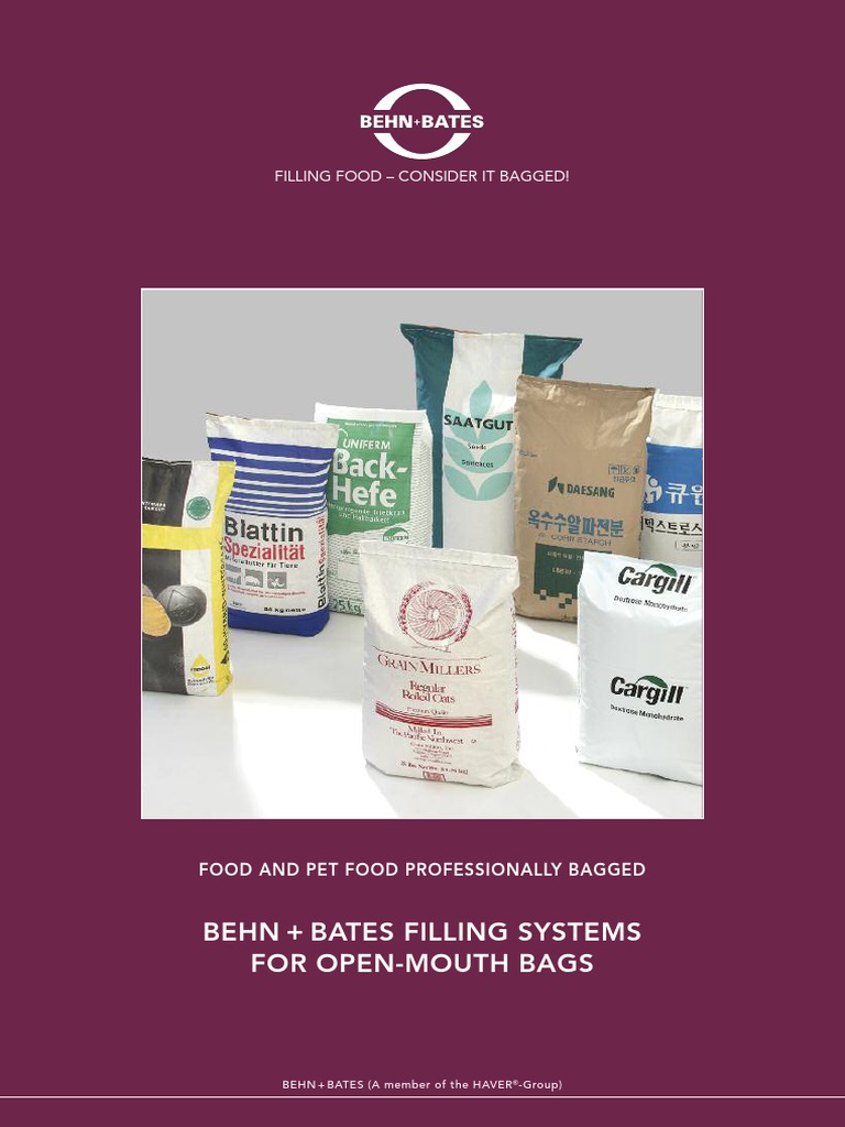 Behn + Bates Filling Systems For Open-Mouth Bags: Filling Food ...