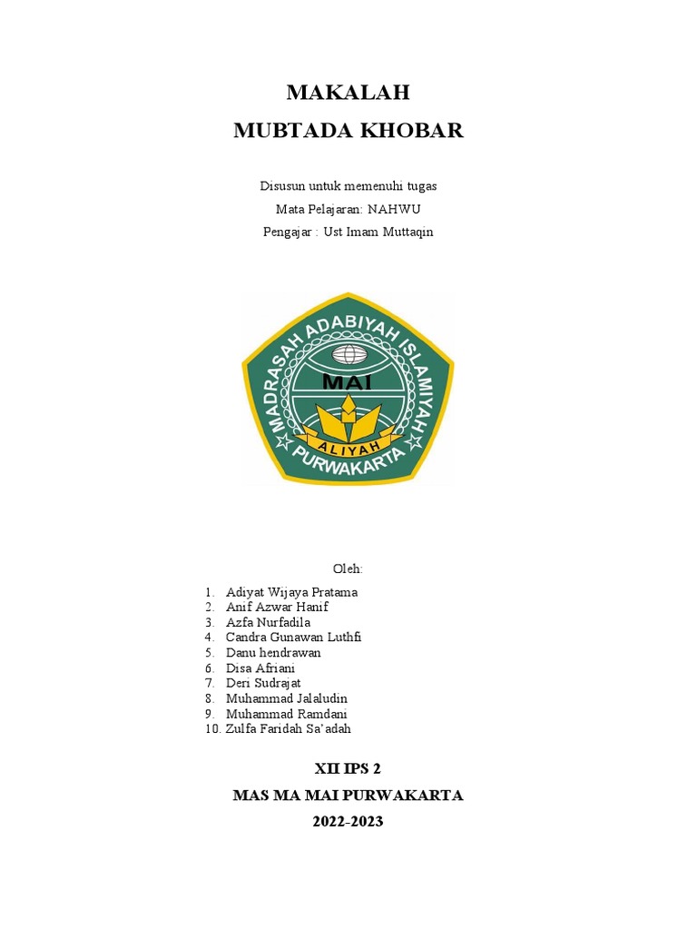 Cover Mubtada Khobar | PDF