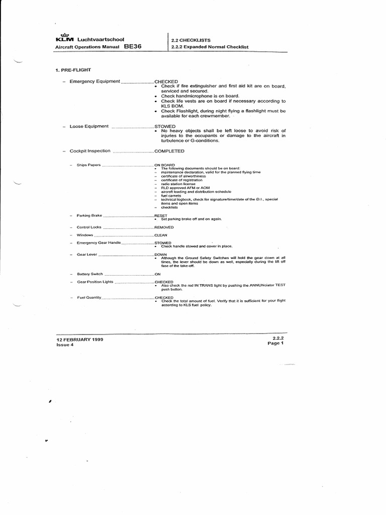 BE36 ExpandedChecklist | PDF