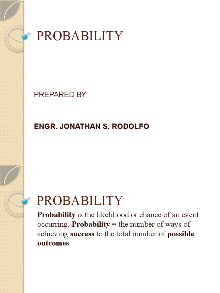 Probability: Prepared by | PDF | Probability | Probability Theory