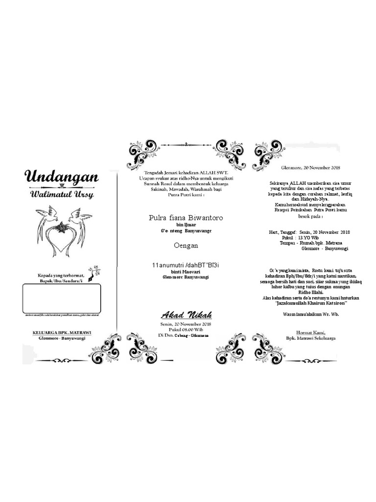 Undangan Kenduri Pernikahan 3 Sisi | PDF