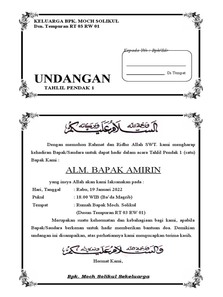Contoh Undangan | PDF