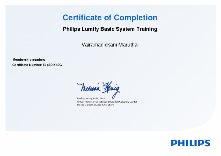 Philips Lumify Training Certificate | PDF