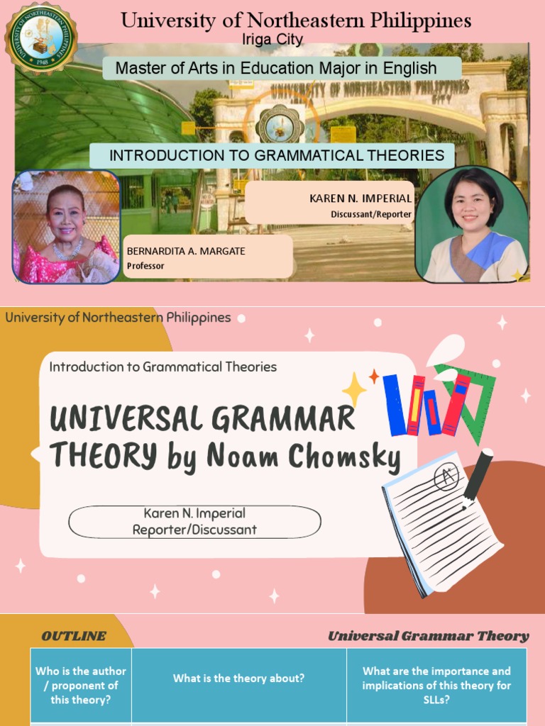 Universal Grammar Theory of Noam Chomsky Part 3 of 3 Reported by K ...