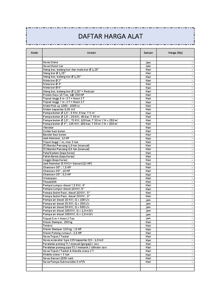Daftar Alat | PDF