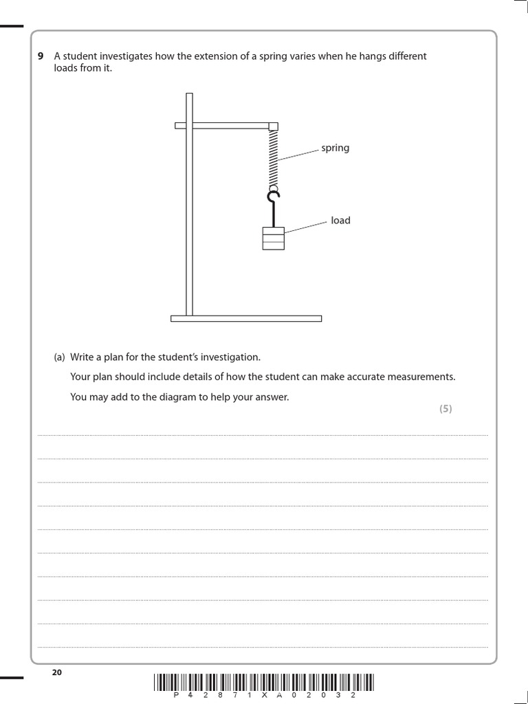 Loads From It.: 9 A Student Investigates How The Extension of A Spring ...