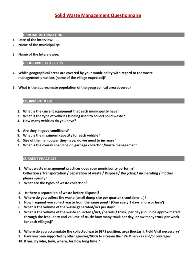 Solid Waste Management Assessment Tool | PDF | Waste Management | Waste