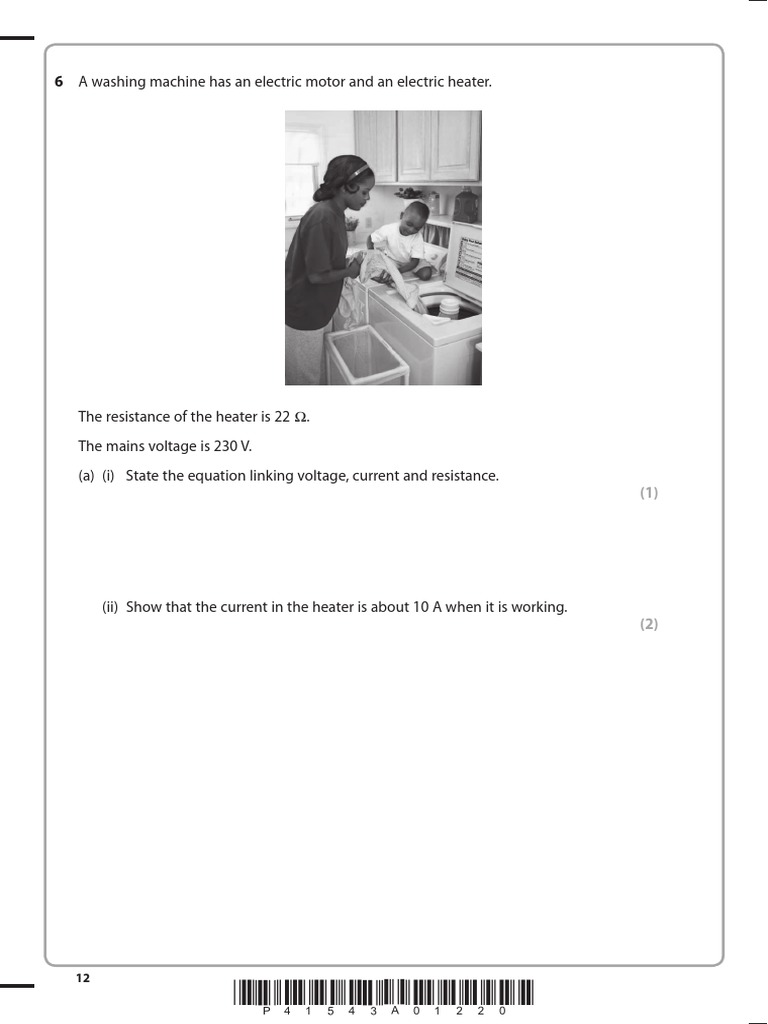 6 A Washing Machine Has An Electric Motor and An Electric Heater | PDF ...