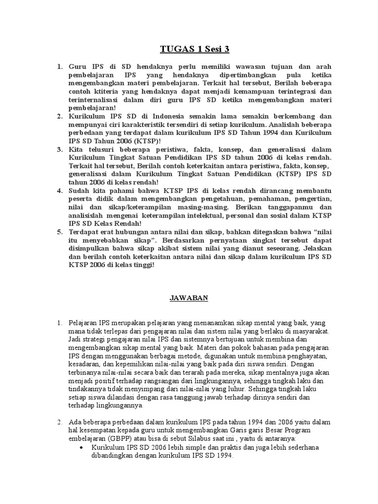 TUGAS 1 Sesi 3 IPS | PDF | Karier & Perkembangan | Kesehatan Holistik