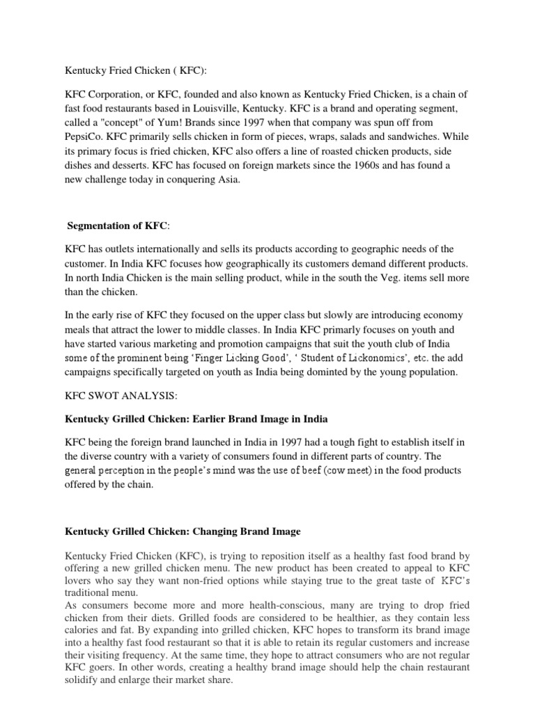KFC To BFC | PDF | Brand | Food And Drink