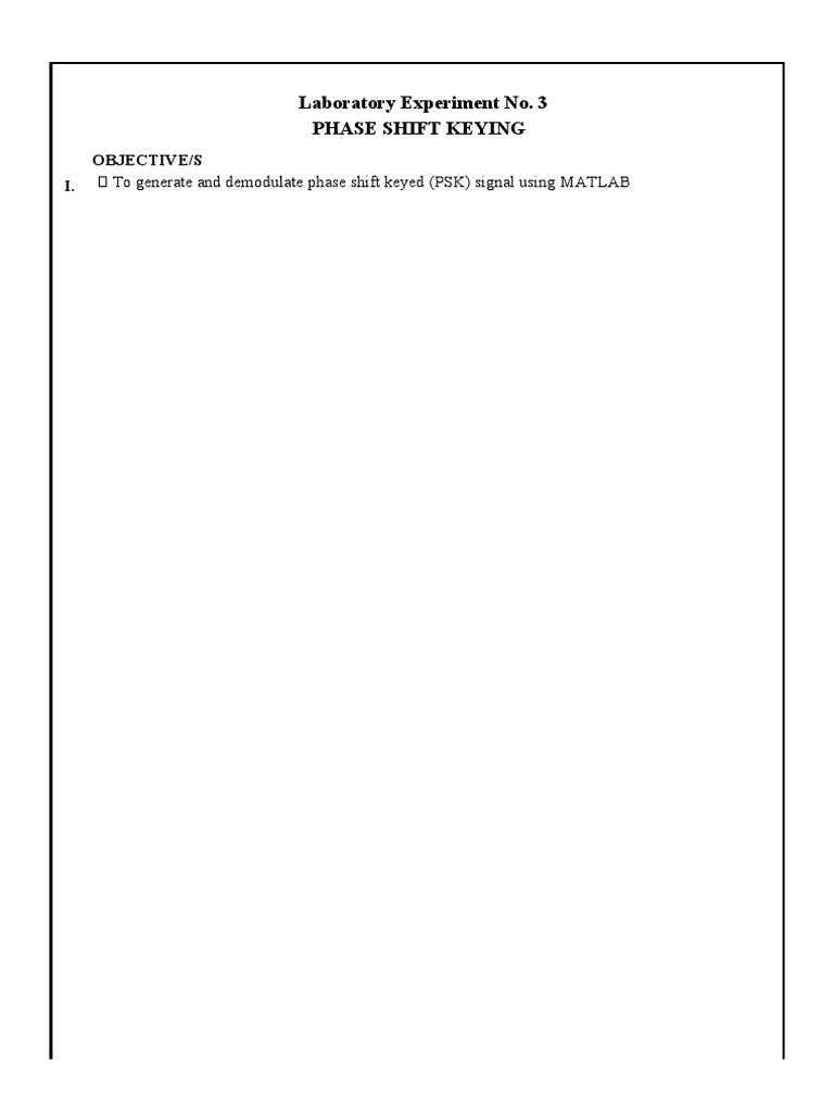 Laboratory 3 Phase Shift Keying Pdf Modulation Broadcast