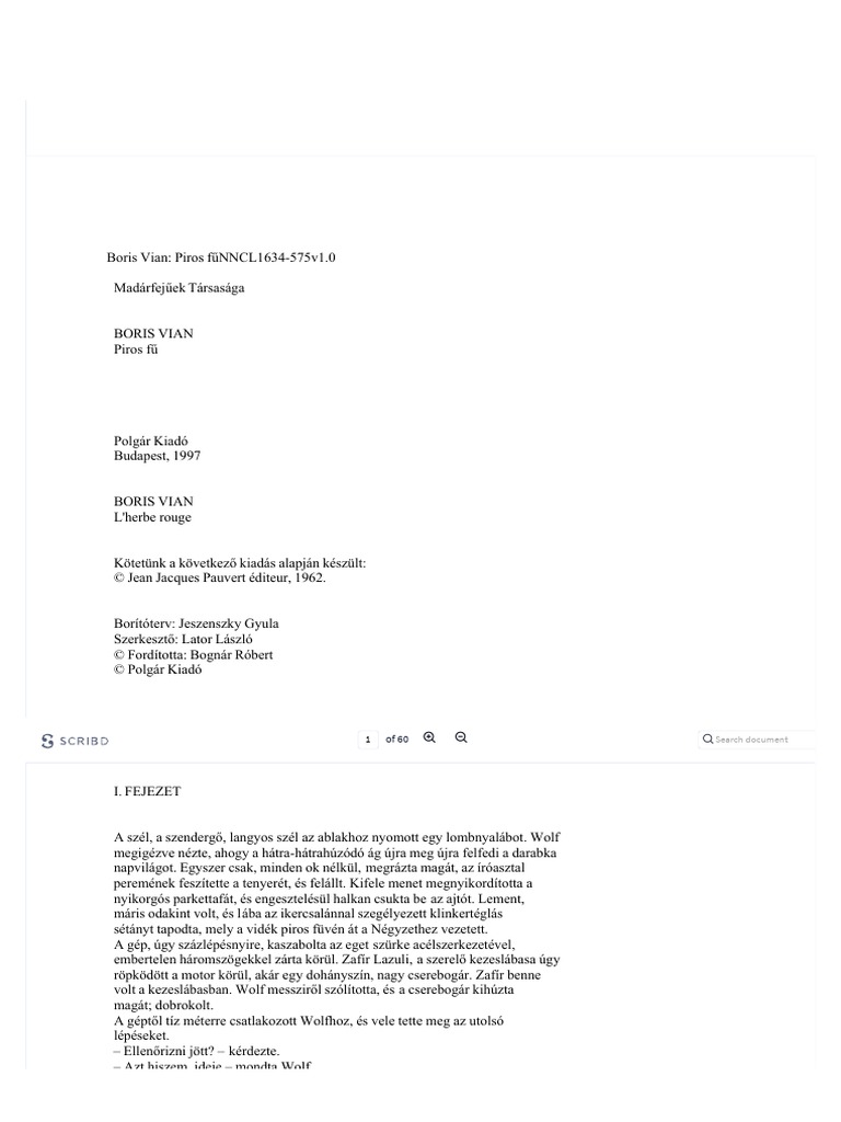 Boris Vian - Piros Fű - PDF | PDF