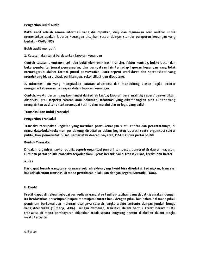 Resume Bukti Audit | PDF | Pengelolaan Keuangan & Uang