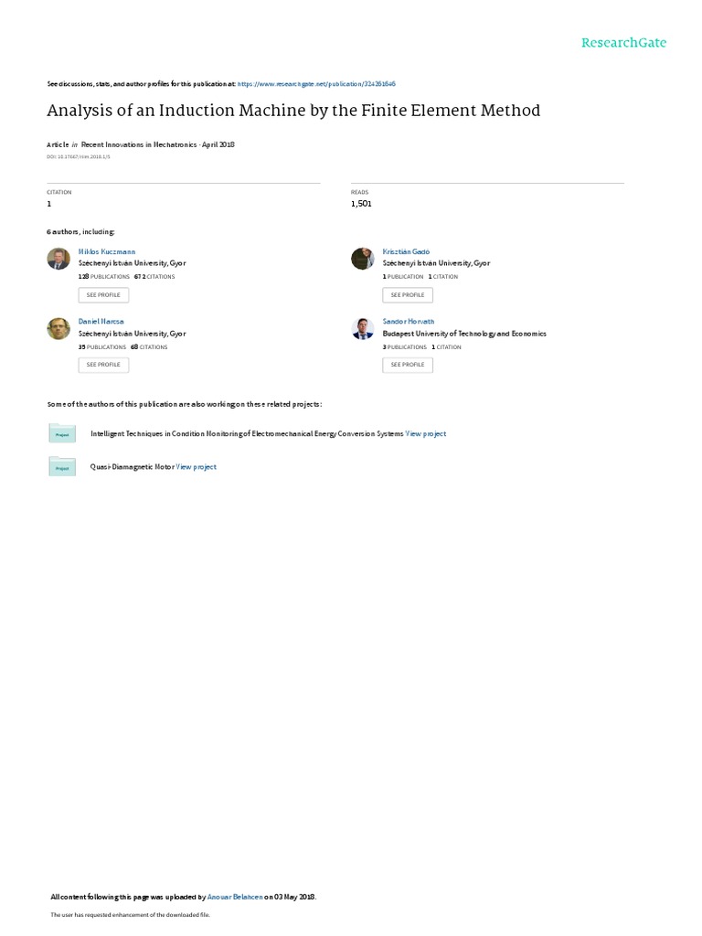 Analysis of An Induction Machine by The Finite Ele | PDF