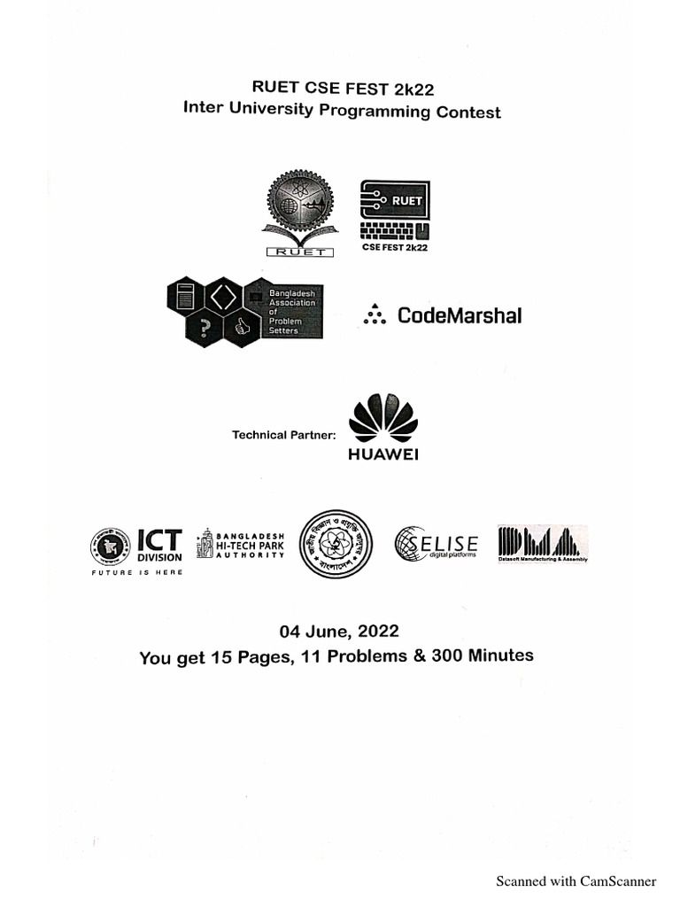 RUET IUPC 2022 Problemset | PDF