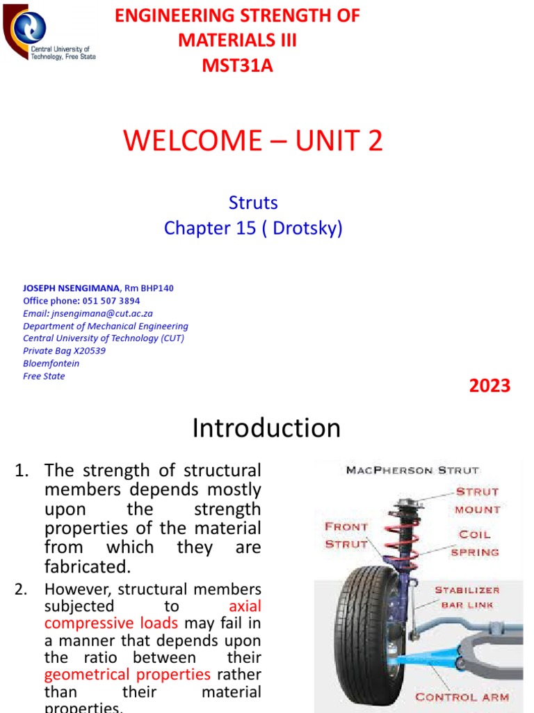 2023 Struts | PDF | Buckling | Strength Of Materials